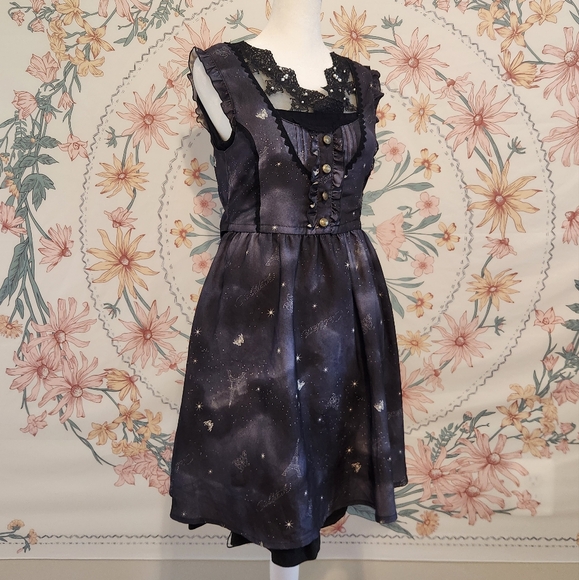 Axes Femme | Dresses | Axes Femme Black Butterfly Star Jsk Dress Dolly ...